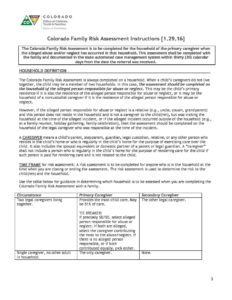 CO Family Risk Assessment Instructions – Colorado Office of Respondent ...